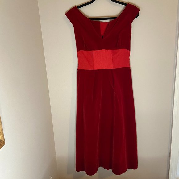 Vintage | Dresses | Vintage Red Velvet Cocktail Dress | Poshmark